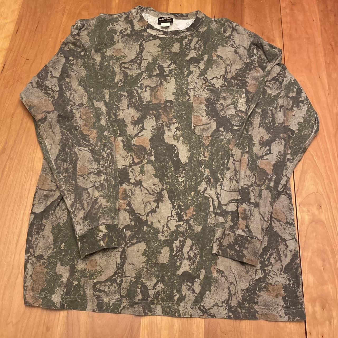 A simple long sleeve real tree camo pocket tee... - Depop