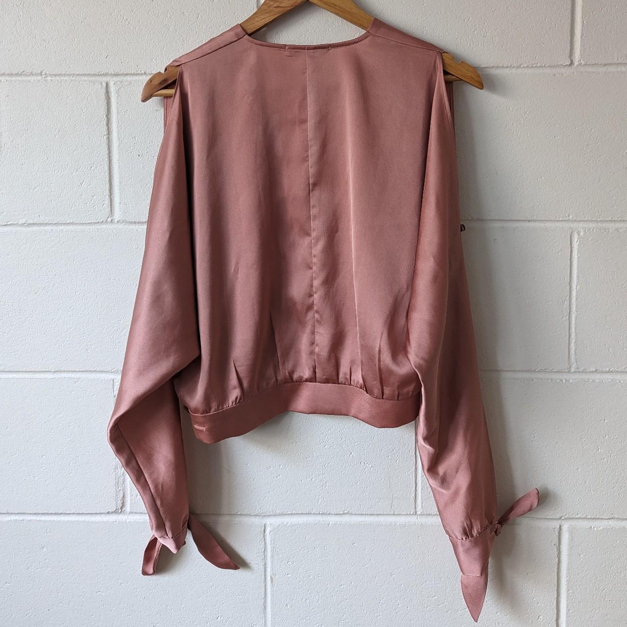 SHEIKE dusty pink satin long sleeve blouse. AU size... - Depop