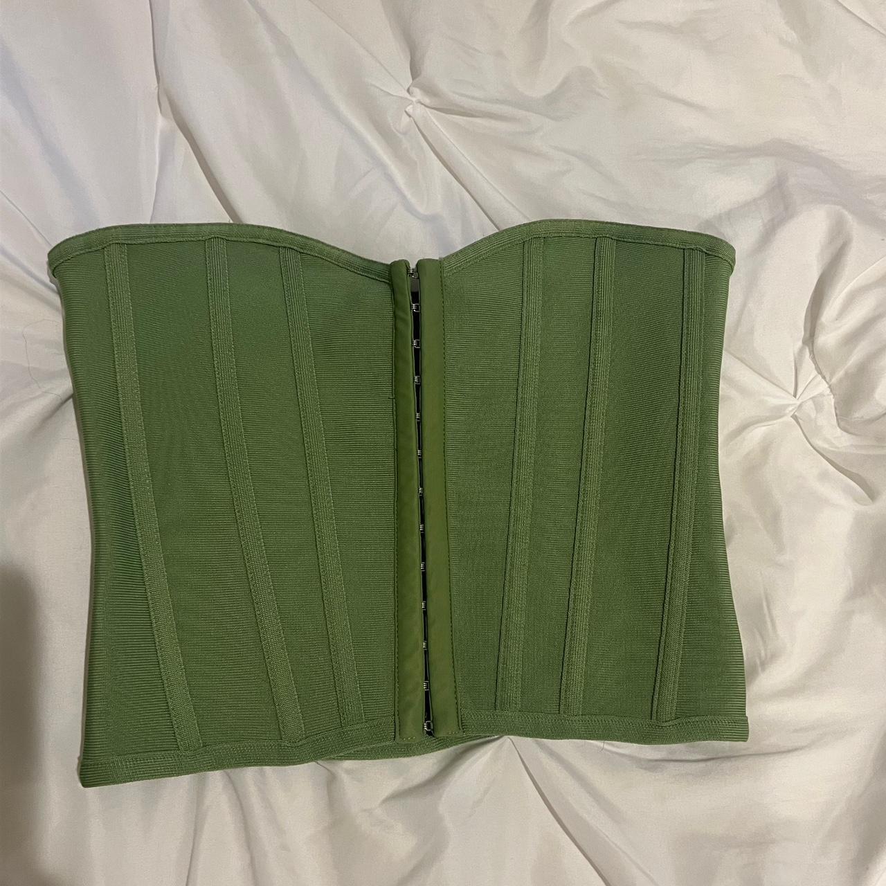 Pretty Little Thing Green Corset Size 4 Fits Like A Depop