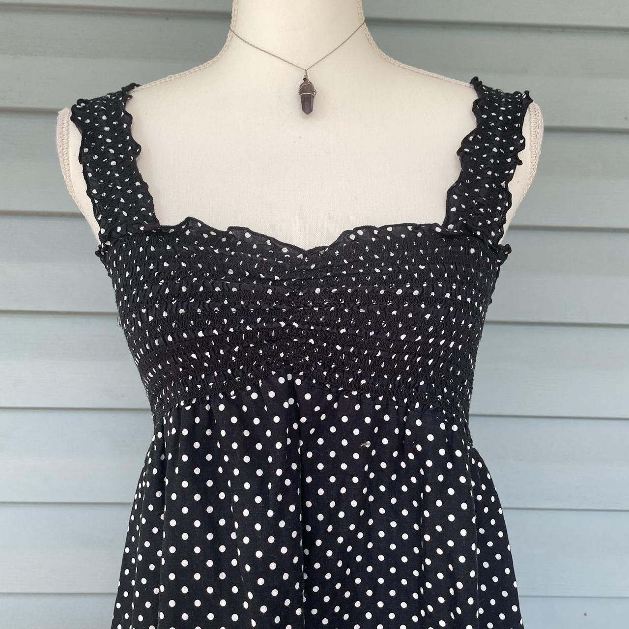 Vintage y2k polka dot all over print babydoll mini... - Depop