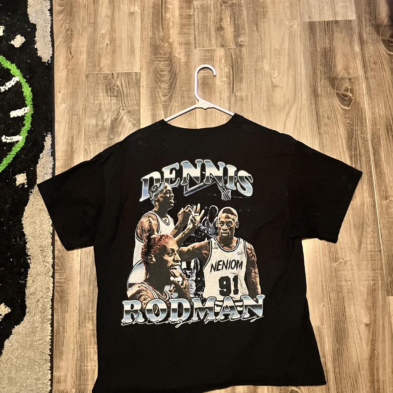 Dennis Rodman Graphic Tee (cropped) Large - Depop