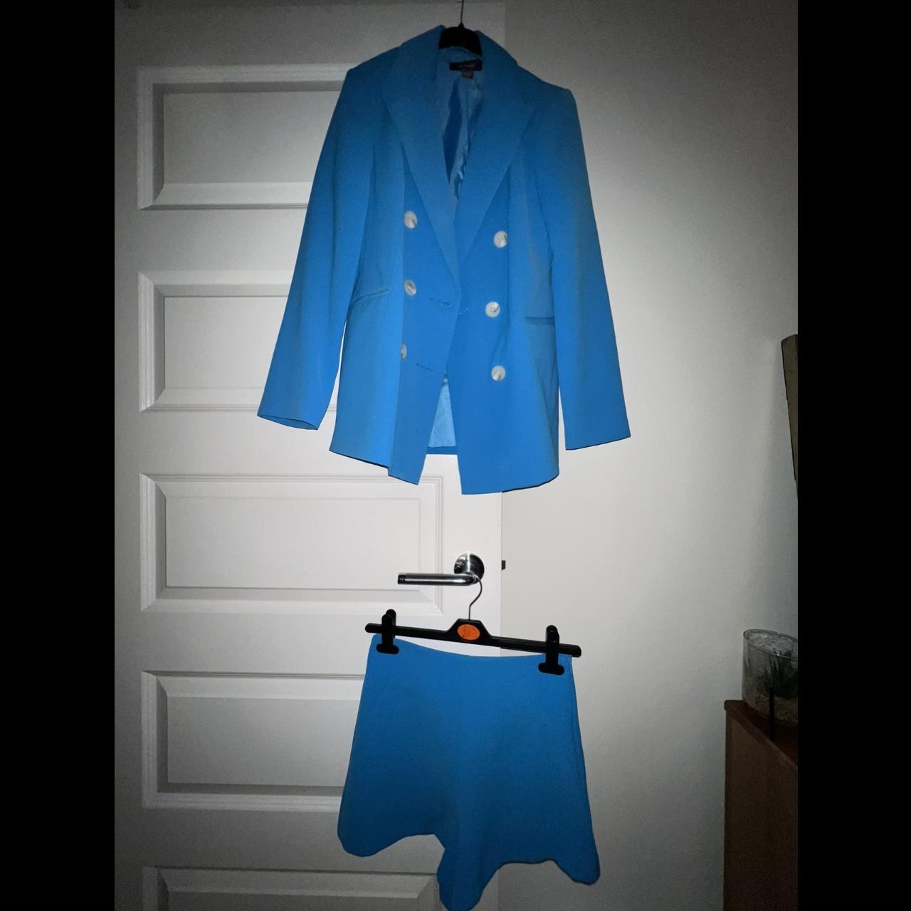 Primark Blue Suit Co Ord - Blazer and Shorts Worn once - Depop