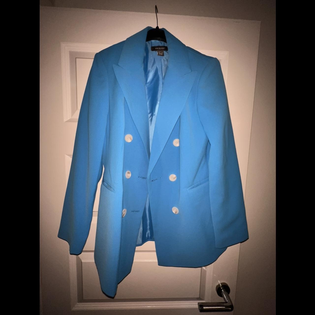 Primark Blue Suit Co Ord - Blazer and Shorts Worn once - Depop