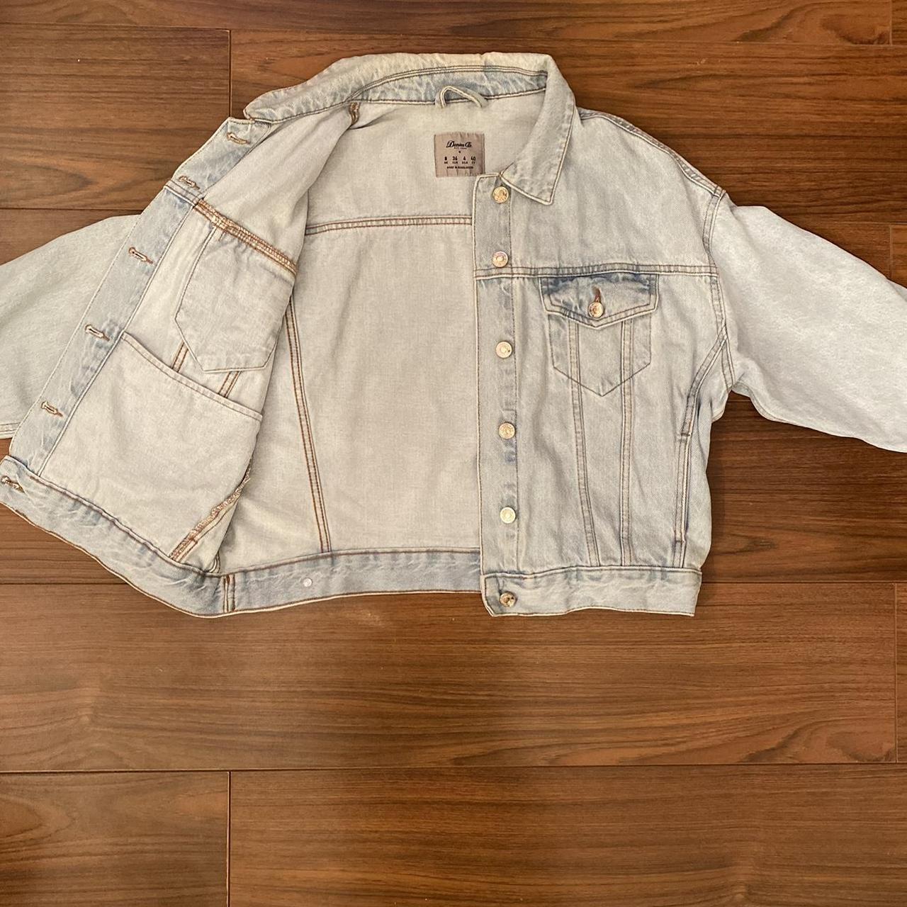 Primark light blue oversized denim jacket Rarely... - Depop