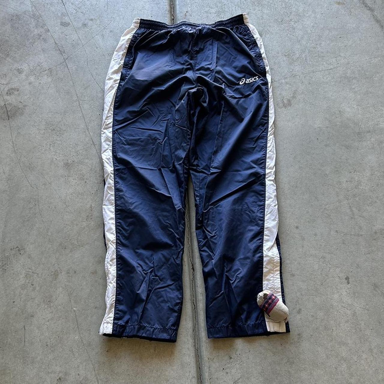 crazy dope y2k oasics track pants somebody wrote... - Depop