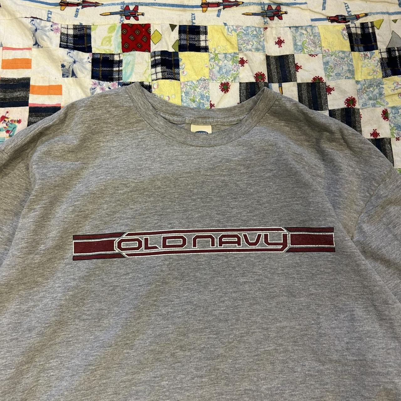 cool vintage early 2000s old navy red grey and white... - Depop