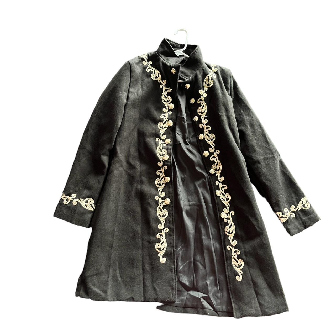 Black cloak with gold detailing worn by me - Depop