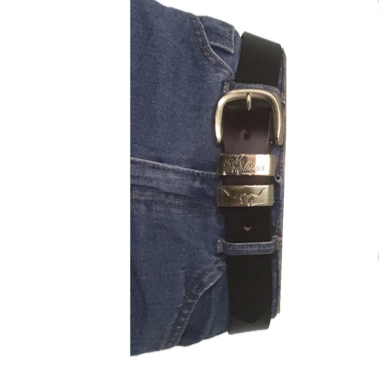 R.M Williams 38/444, C2 black belt w/ gold buckle.... - Depop