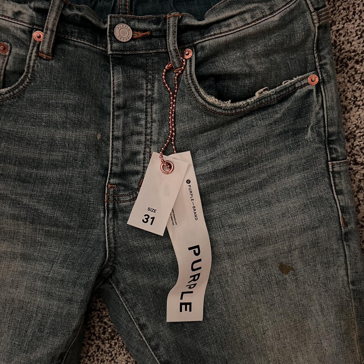 Light blue distressed purple brand jeans Size 31,... - Depop