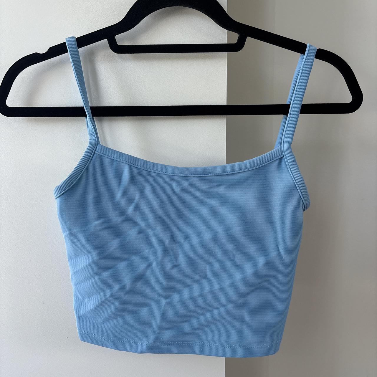 Blue white fox crop top | Depop