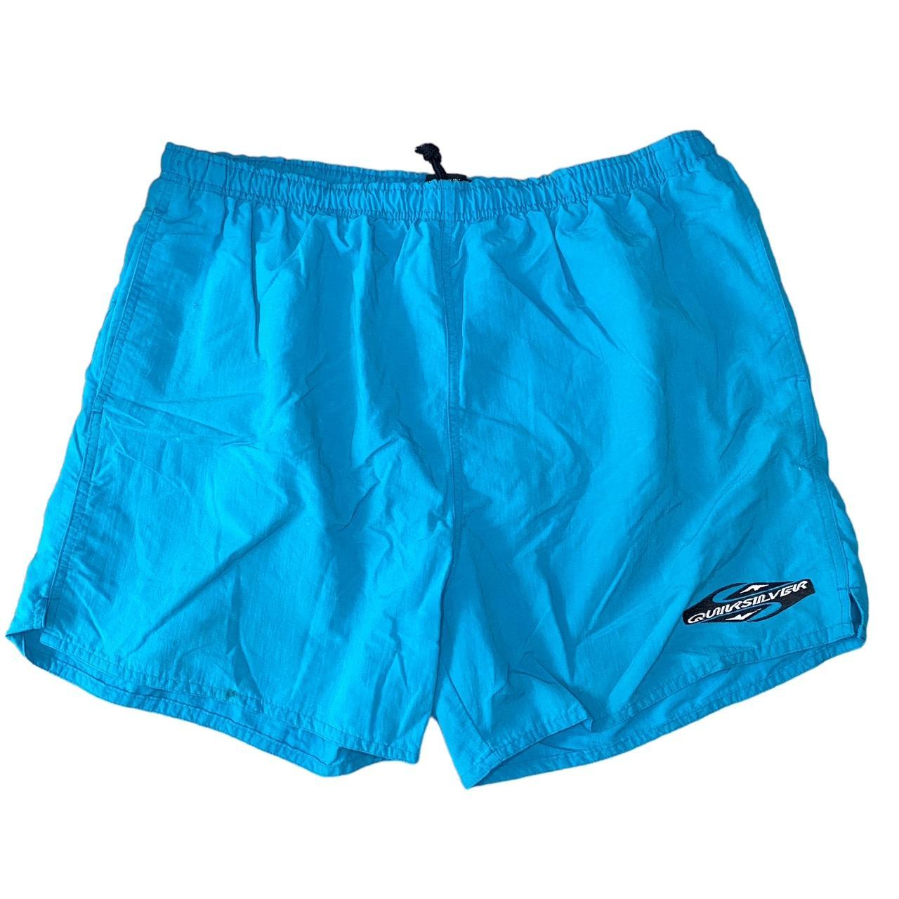 QUICKSILVER 90s VINTAGE TEAL SWIM TRUNKS SHORTS... - Depop