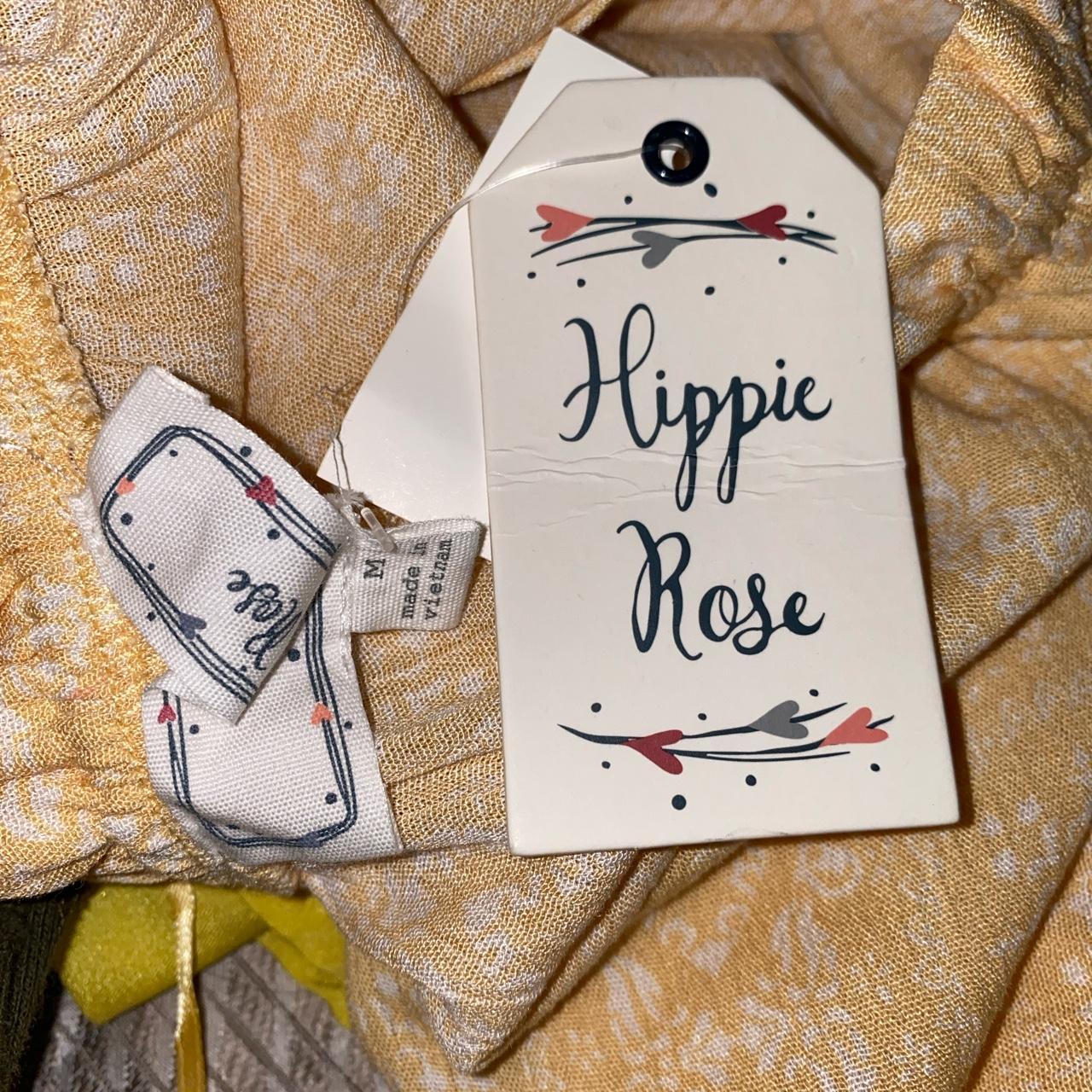 Hippie Rose Women's Yellow and White Shirt | Depop