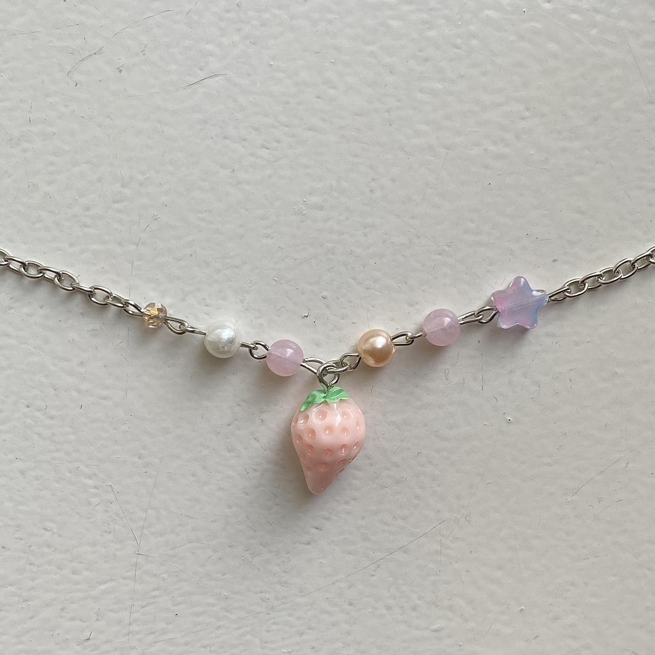 Strawberry chain necklace ⋆｡‧˚ʚɞ˚‧｡⋆ Lots of... - Depop