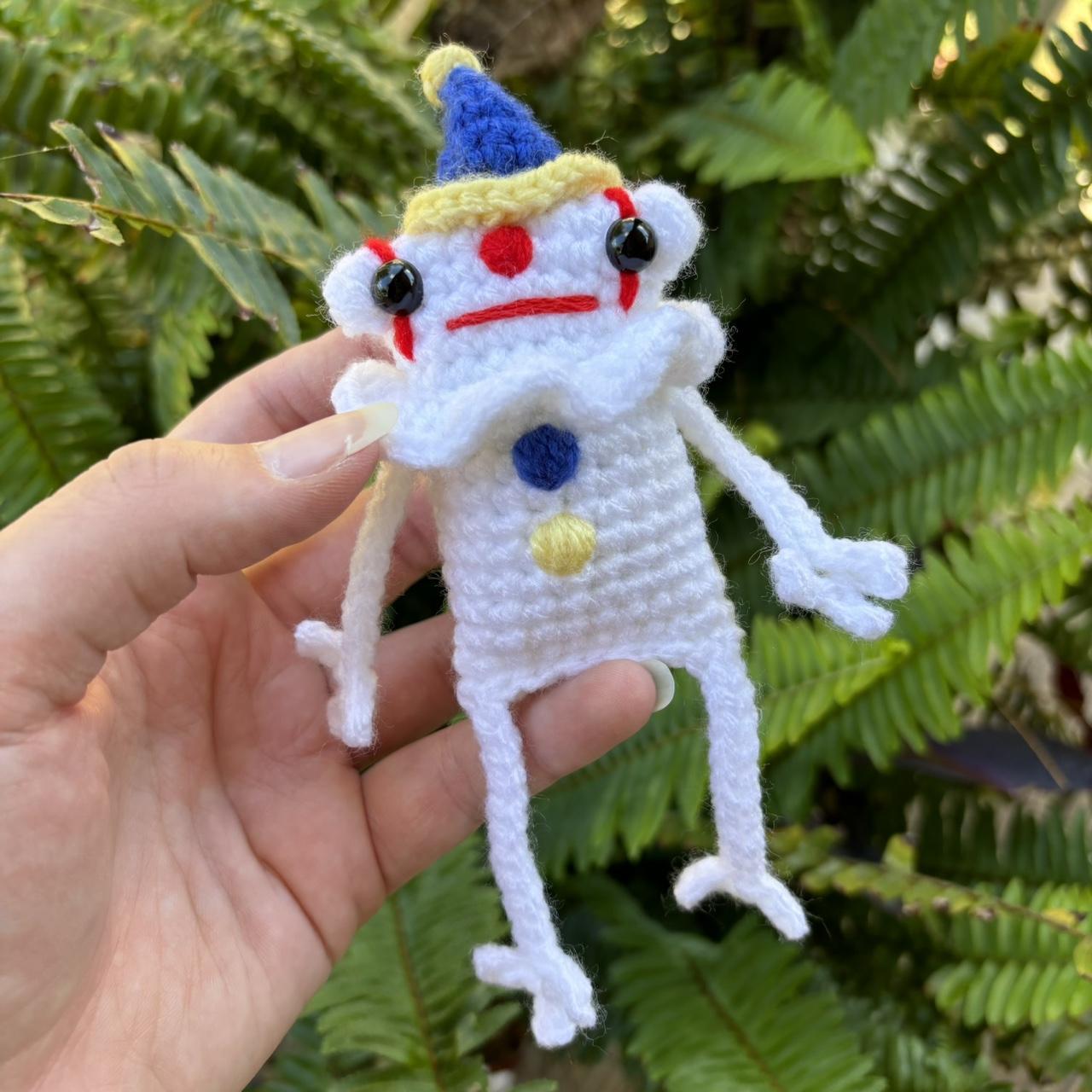 Leggy Frog - Clown Frog White - handmade by me