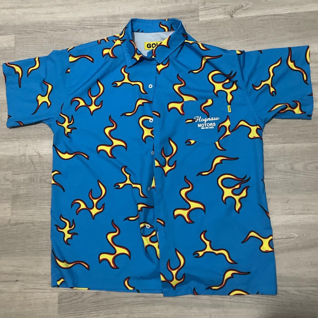 GOLF FLAME BUTTON UP as seen on cherry bomb album... - Depop