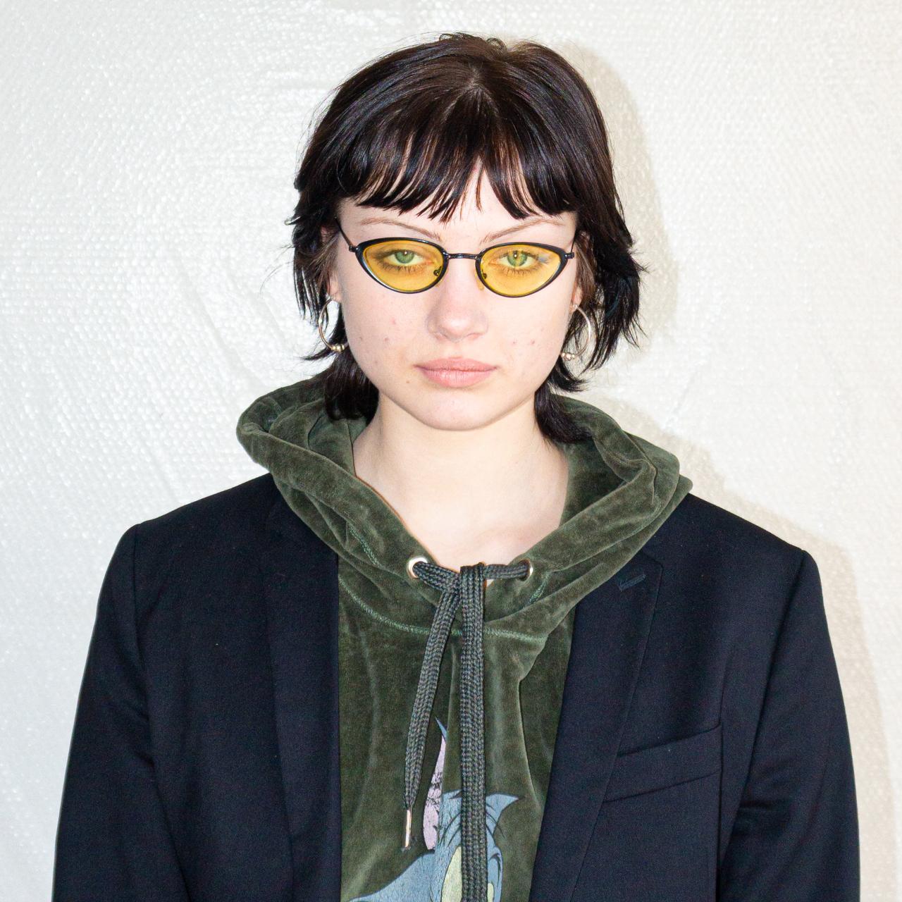 70s vintage pulp fiction sunglasses in black &... | Depop