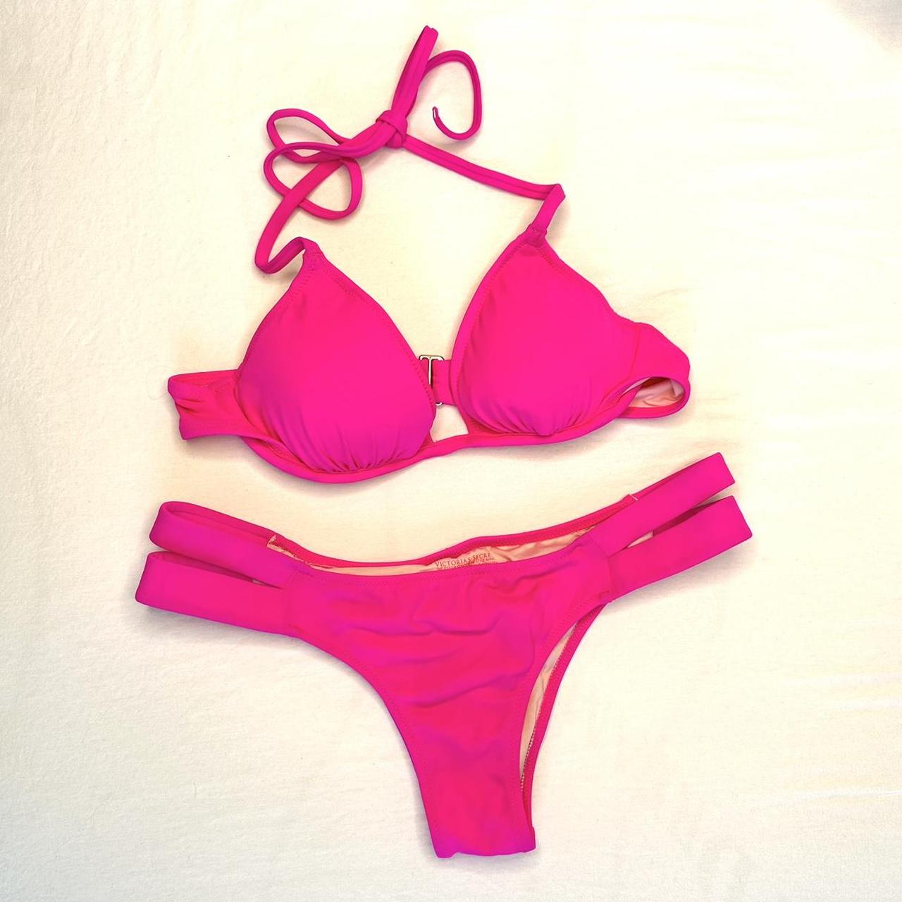 Victorias Secret Hot Pink Bikini Set Cutest Hot Depop