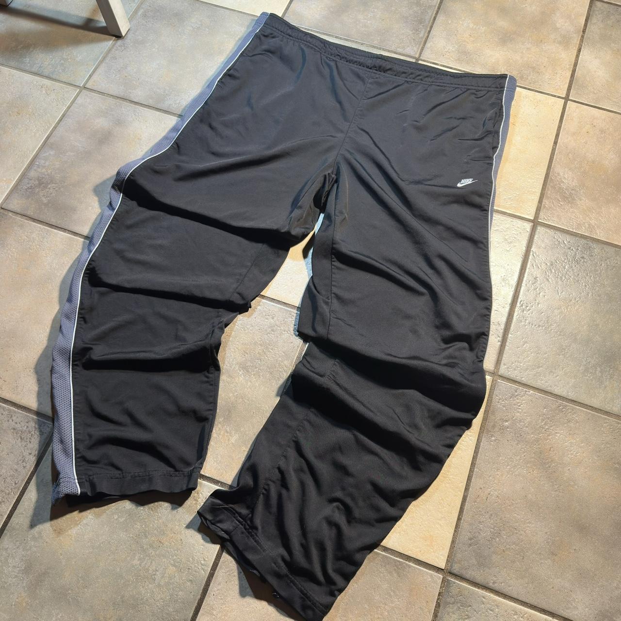 Y2K vintage grey tag Nike black and grey striped... | Depop