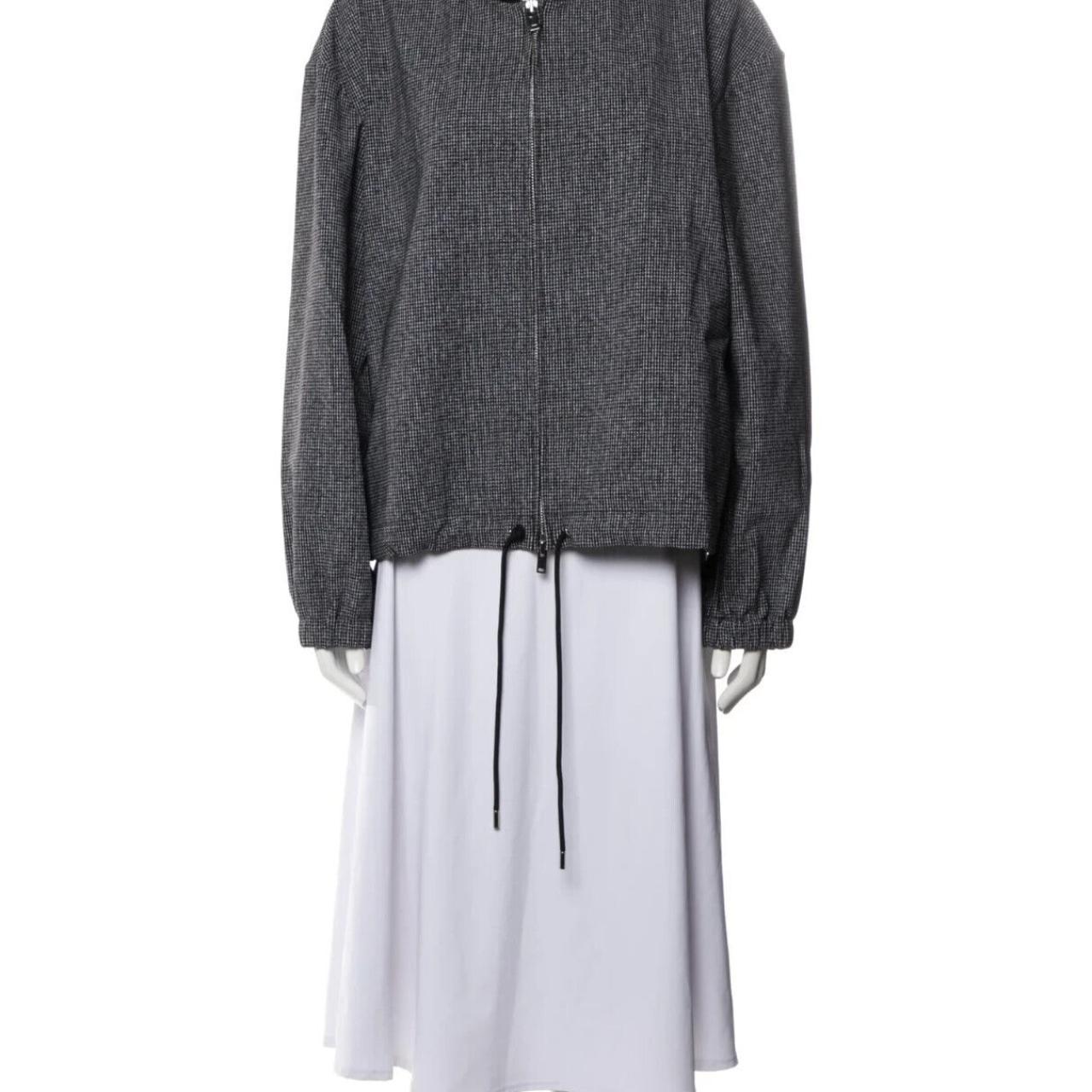 Theory Jacket Black Tweed Pattern Collarless Slit... - Depop