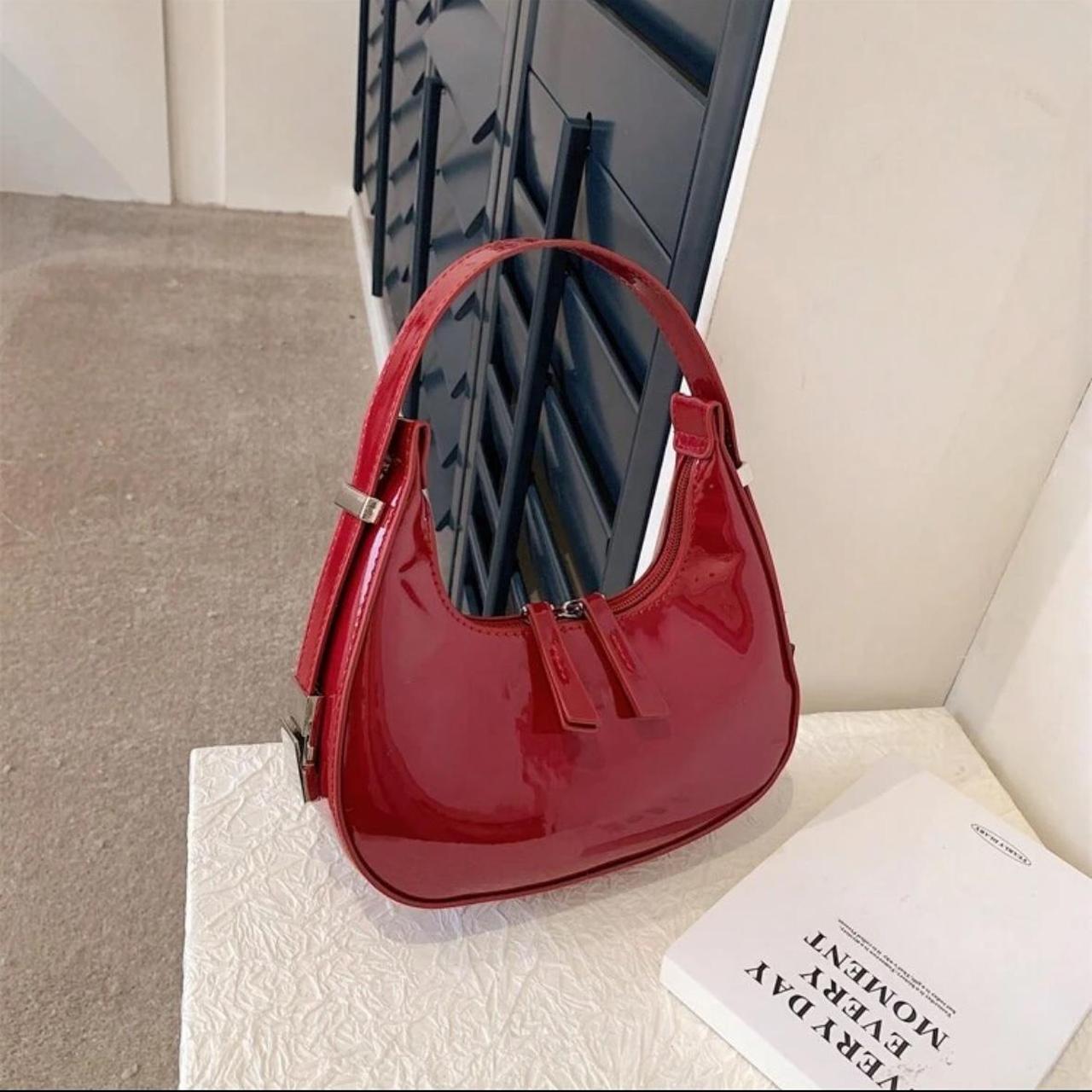 red leather hobo bag downtown girl vibes very... - Depop