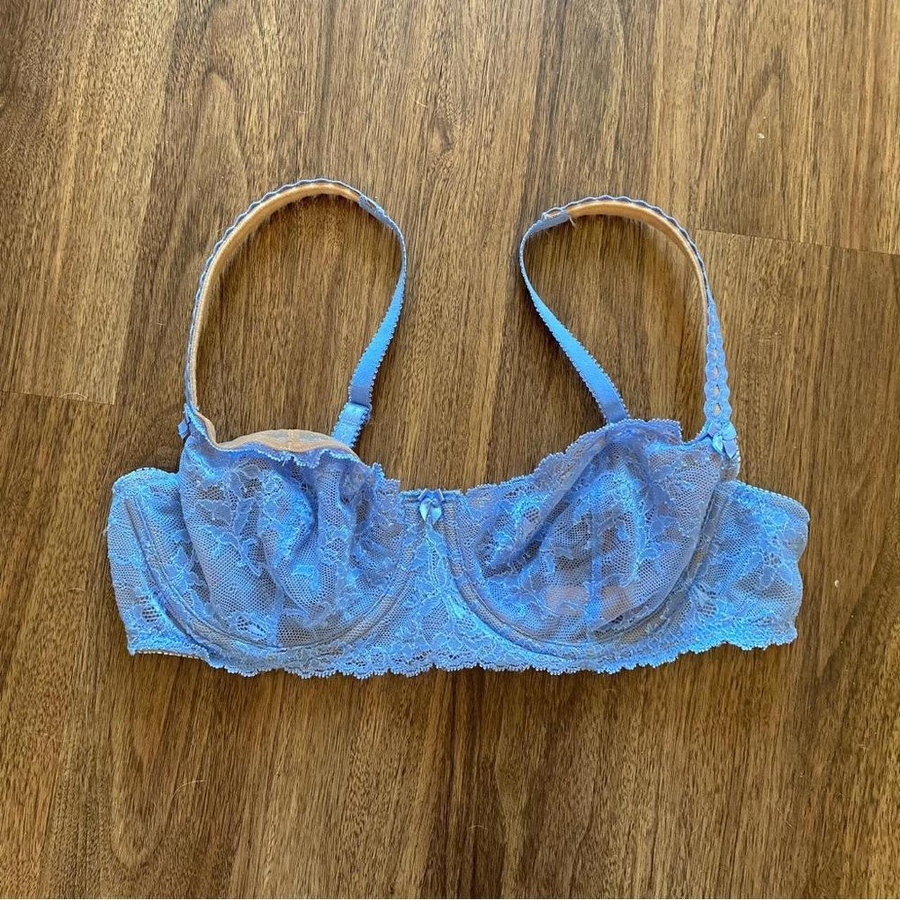 Victoria's Secret Blue Lace Underwire... | Depop