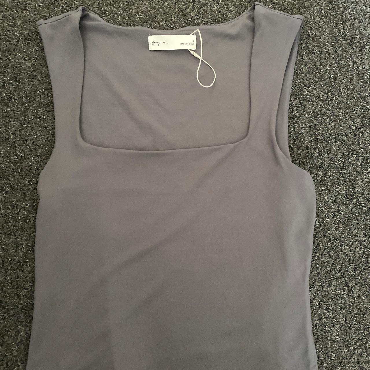 supre. , grey luxe top - Depop