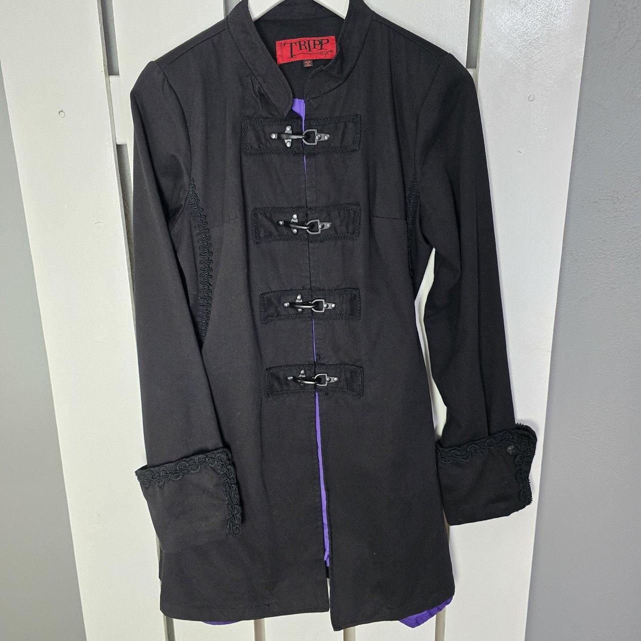 Good Condition, Tripp NYC Fireman Clasp Black Trench... | Depop