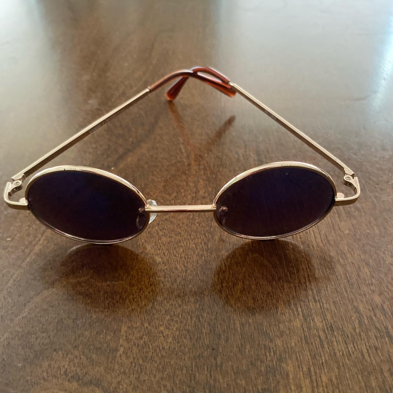 Indie gold trimmer blue lens glasses ⭐️No scratches... - Depop