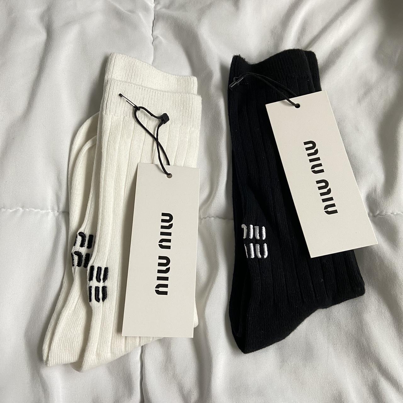 ⋆⌁⌁⌁ ︎⌁⌁⌁⋆ Miu Miu socks Selling as a bundle Brand... - Depop