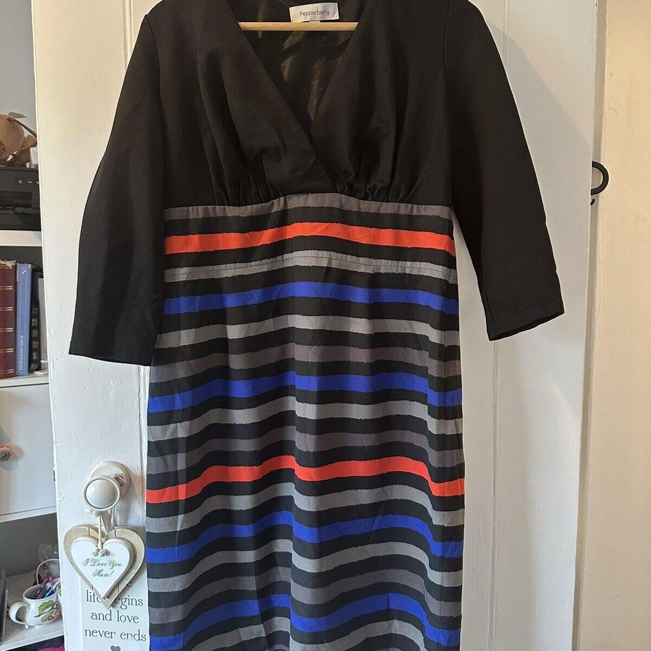 Pepperberry Women's Dress Knee Length Black Stripes... - Depop