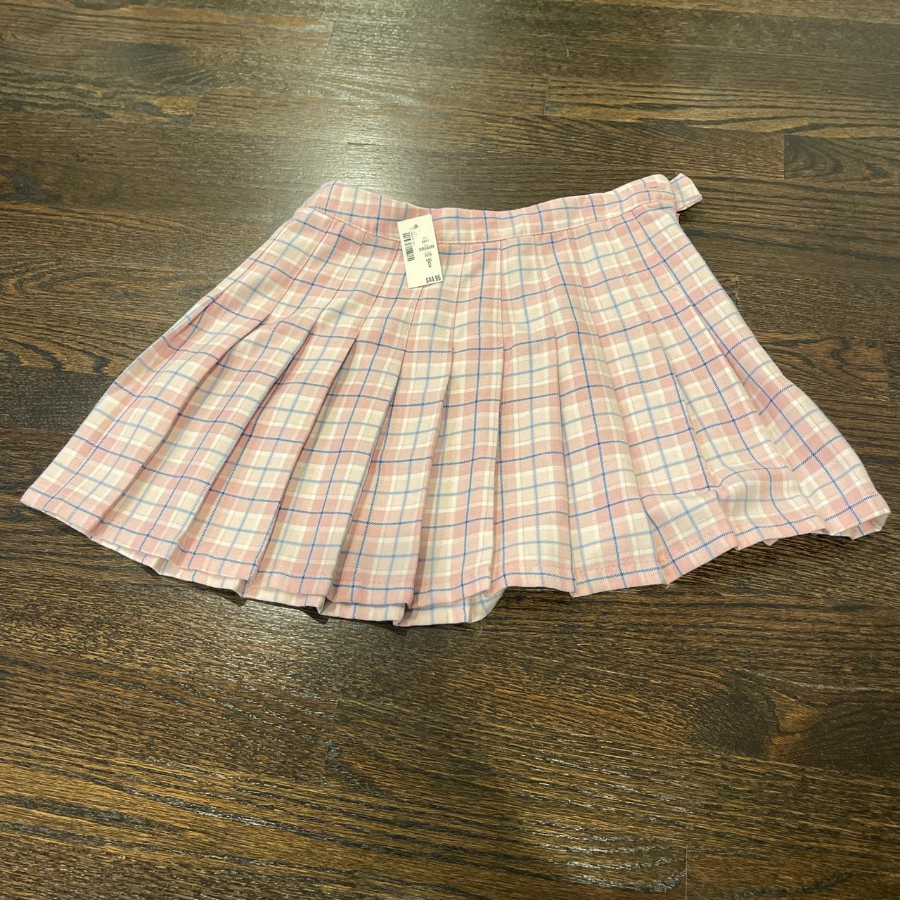hello kitty-esque pleated plaid mini skirt can’t... - Depop