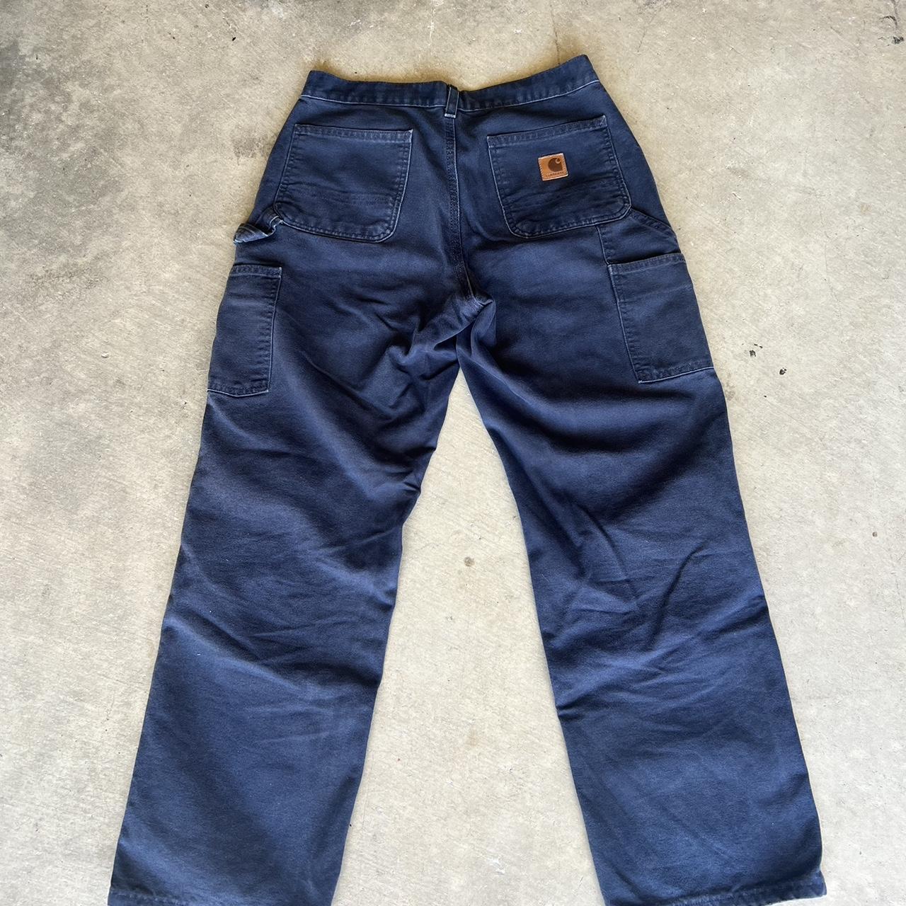 Navy Carhartt pants 30x30 - Depop