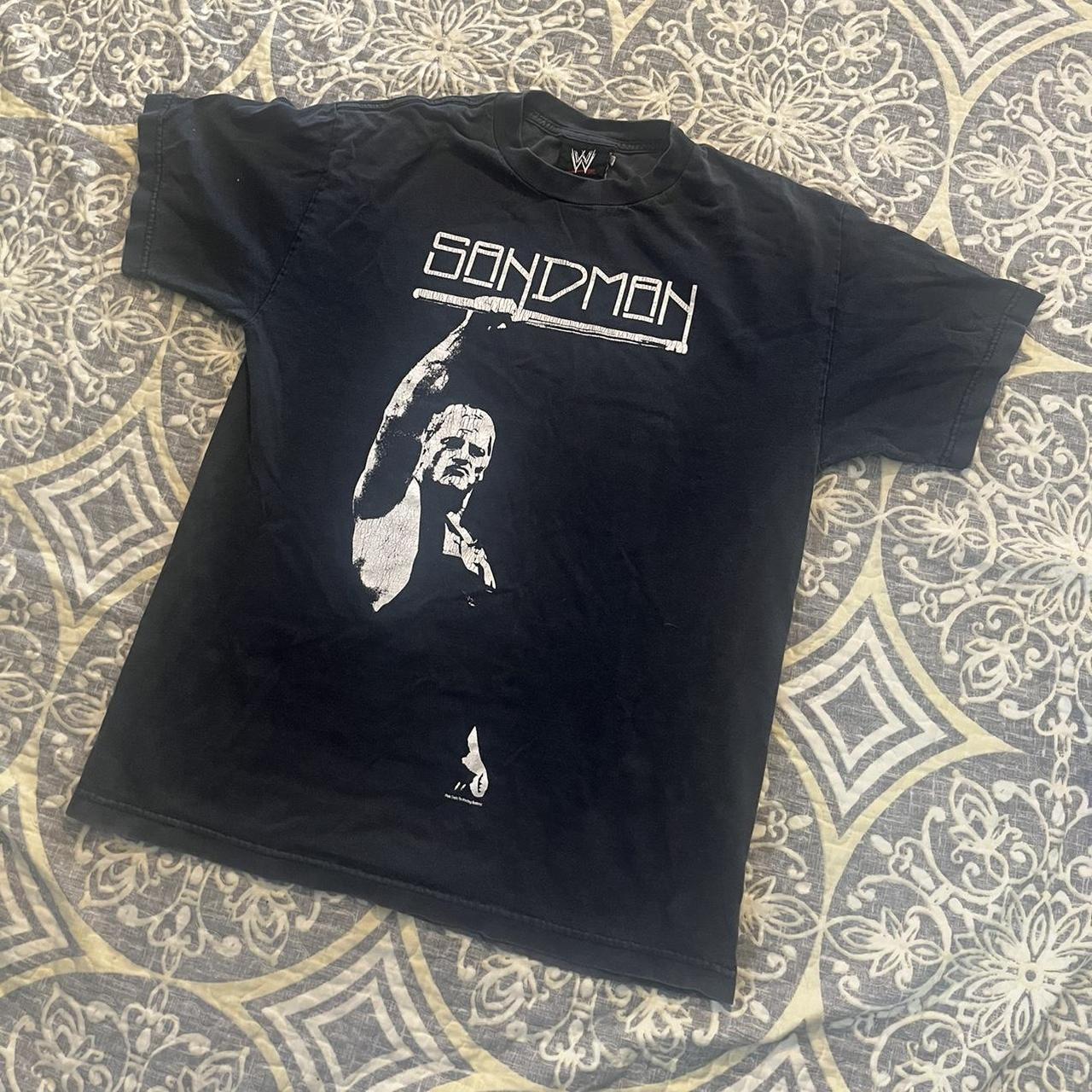 Super dope 2002 wwe sandman shirt, slight... - Depop