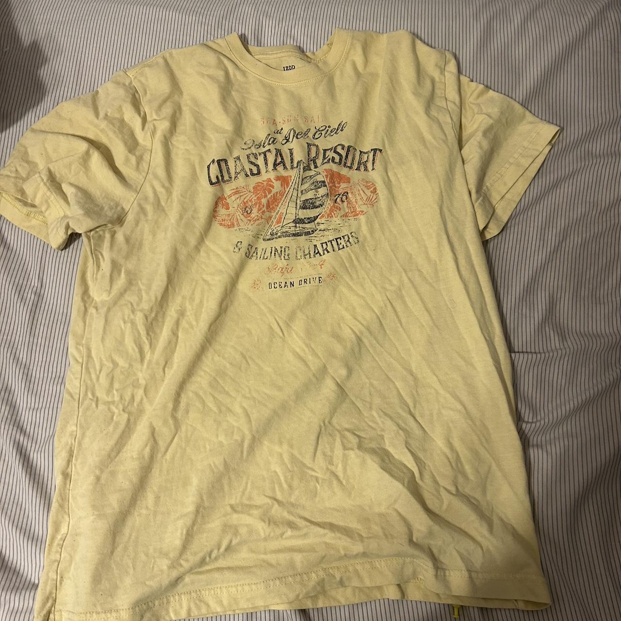 Sick yellow costal resort sun faded surf t shirt... - Depop