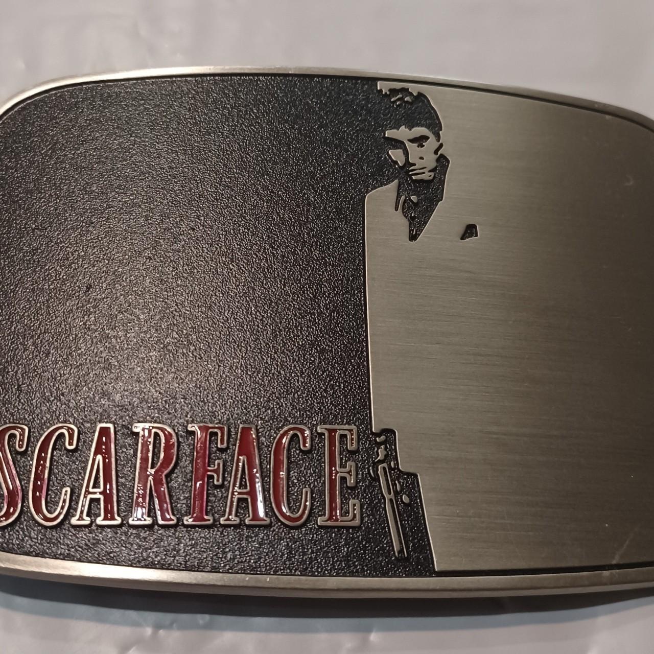 A BEAUTIFUL BRAND NEW SCARFACE BELT BUCKLE MEASURES... - Depop