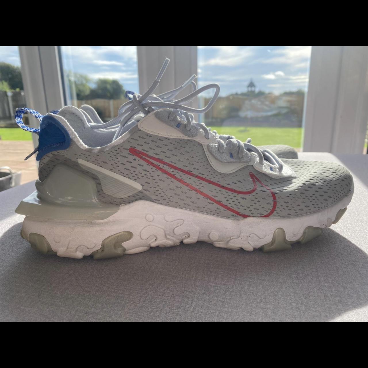 Grey,red,blue Nike reacts Warn once amazing... - Depop