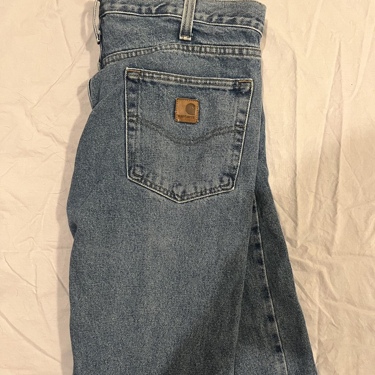 Medium wash Carhartt denim jean size... - Depop
