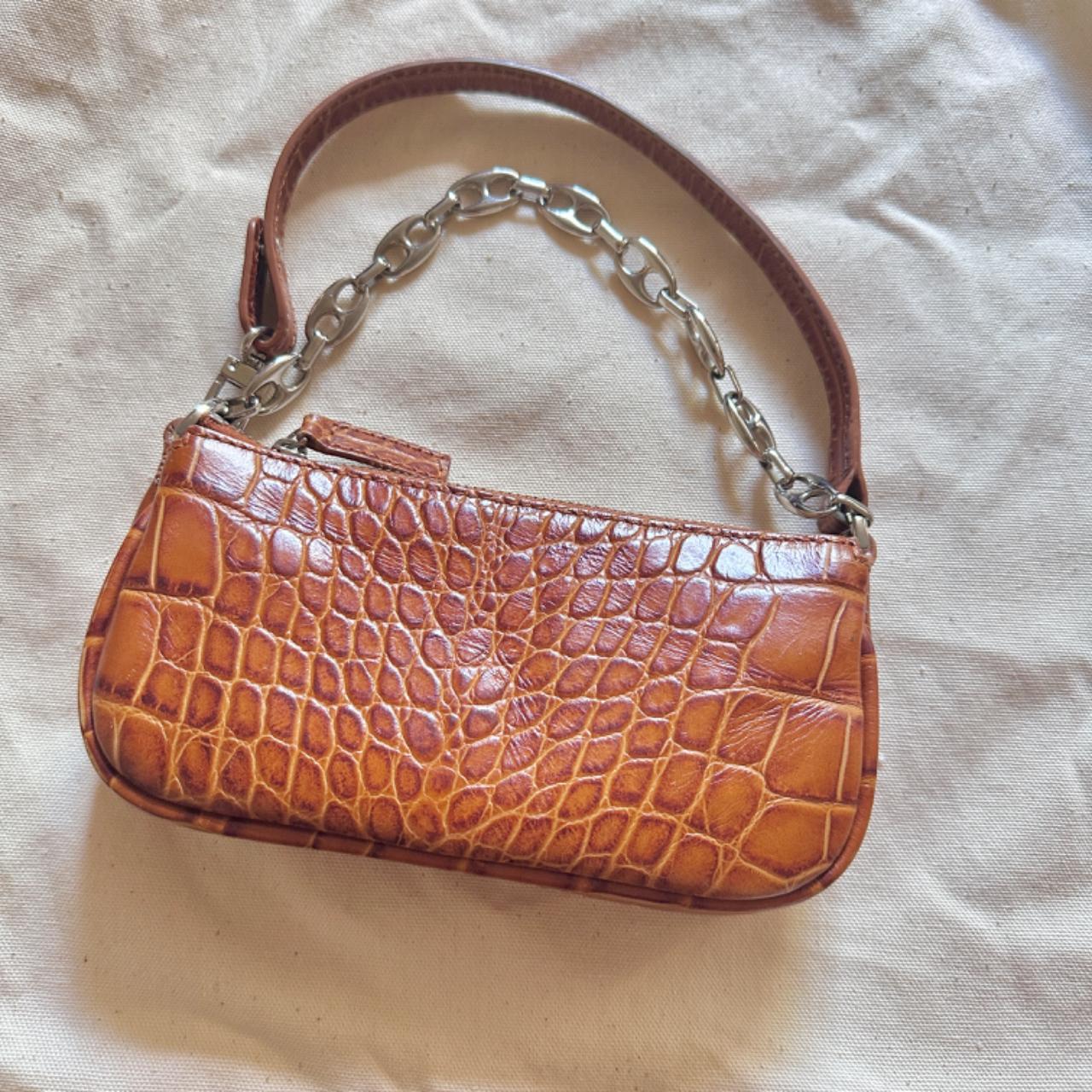 By Far Mini Rachel Brown Croco Embossed Leather mini... - Depop