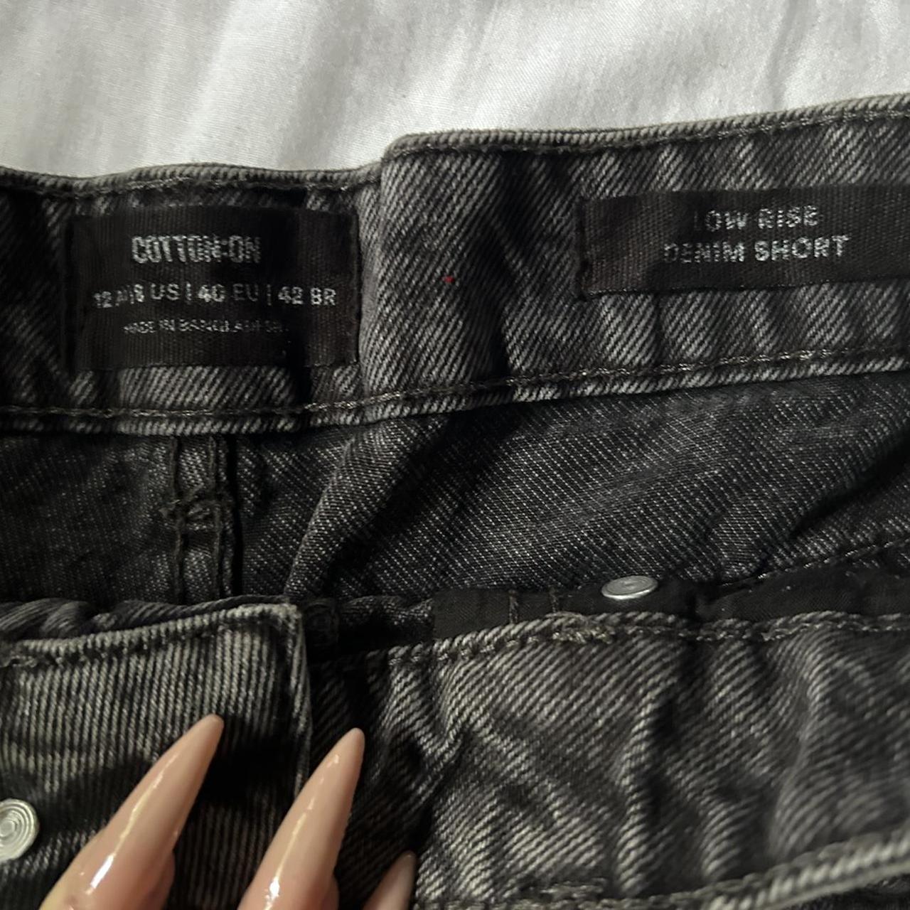 low rise denim shorts size 12 but abit loose - Depop