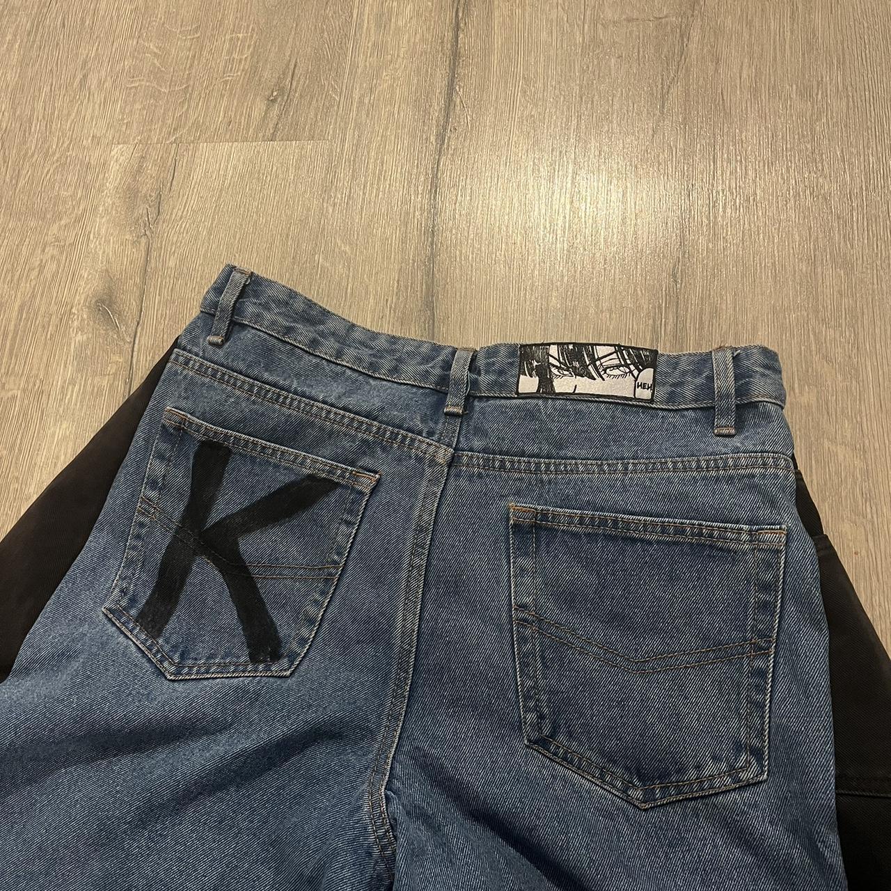 32 waist 101cm long 42cm Leg opening KEFA black n... - Depop