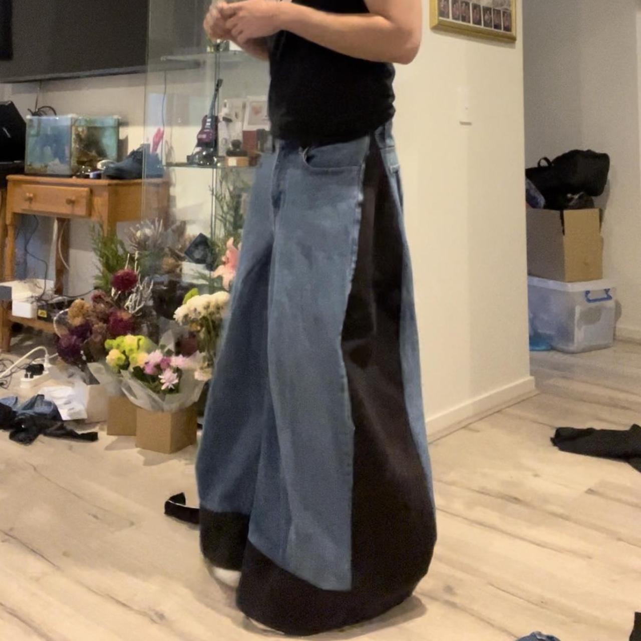 32 waist 101cm long 42cm Leg opening KEFA black n... - Depop