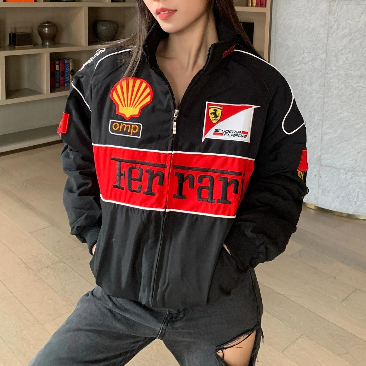 *EMBROIDERED* Vintage Style F1 Racing Jacket,... - Depop