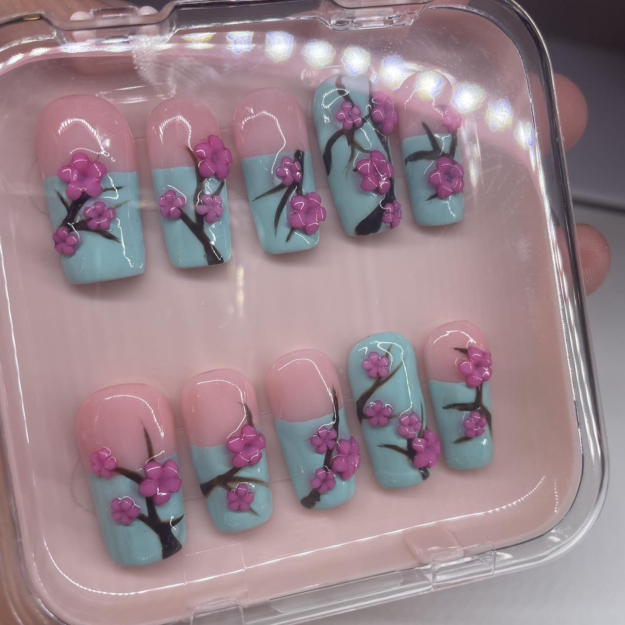 Arizona green tea Nails 🌸-Made with gel - Size S 🌸-... - Depop