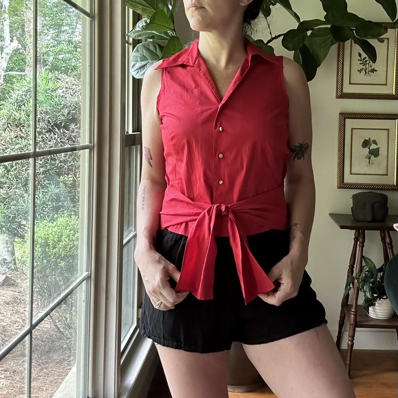 Harrods Women's Red Blouse | Depop