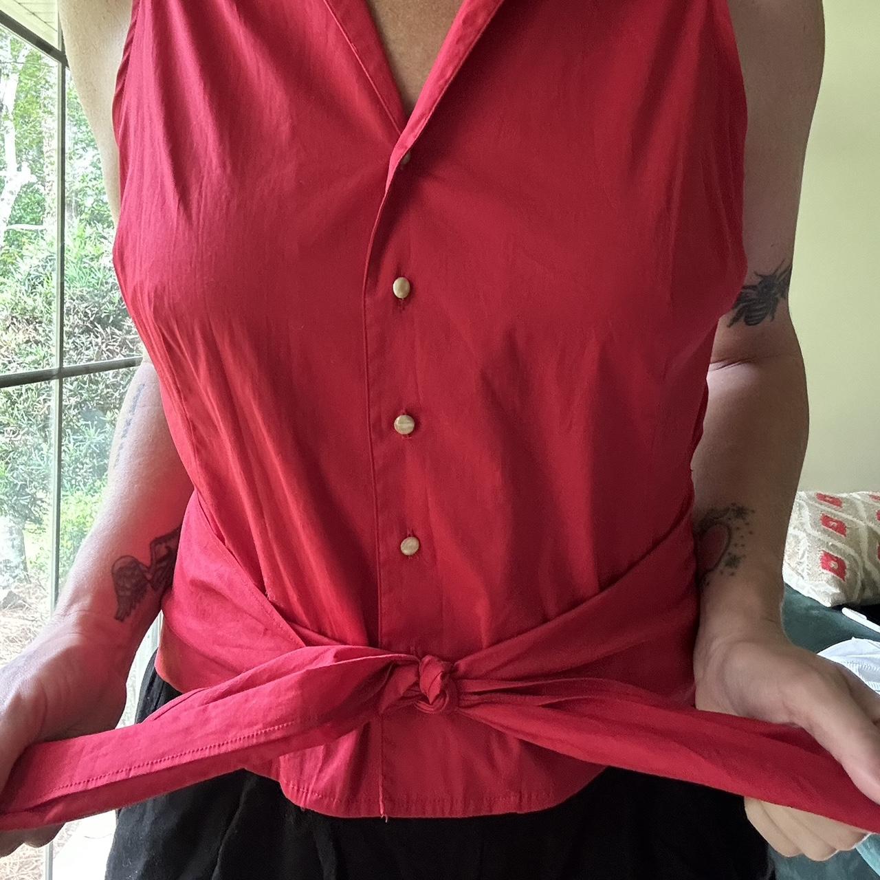 Harrods Women's Red Blouse | Depop