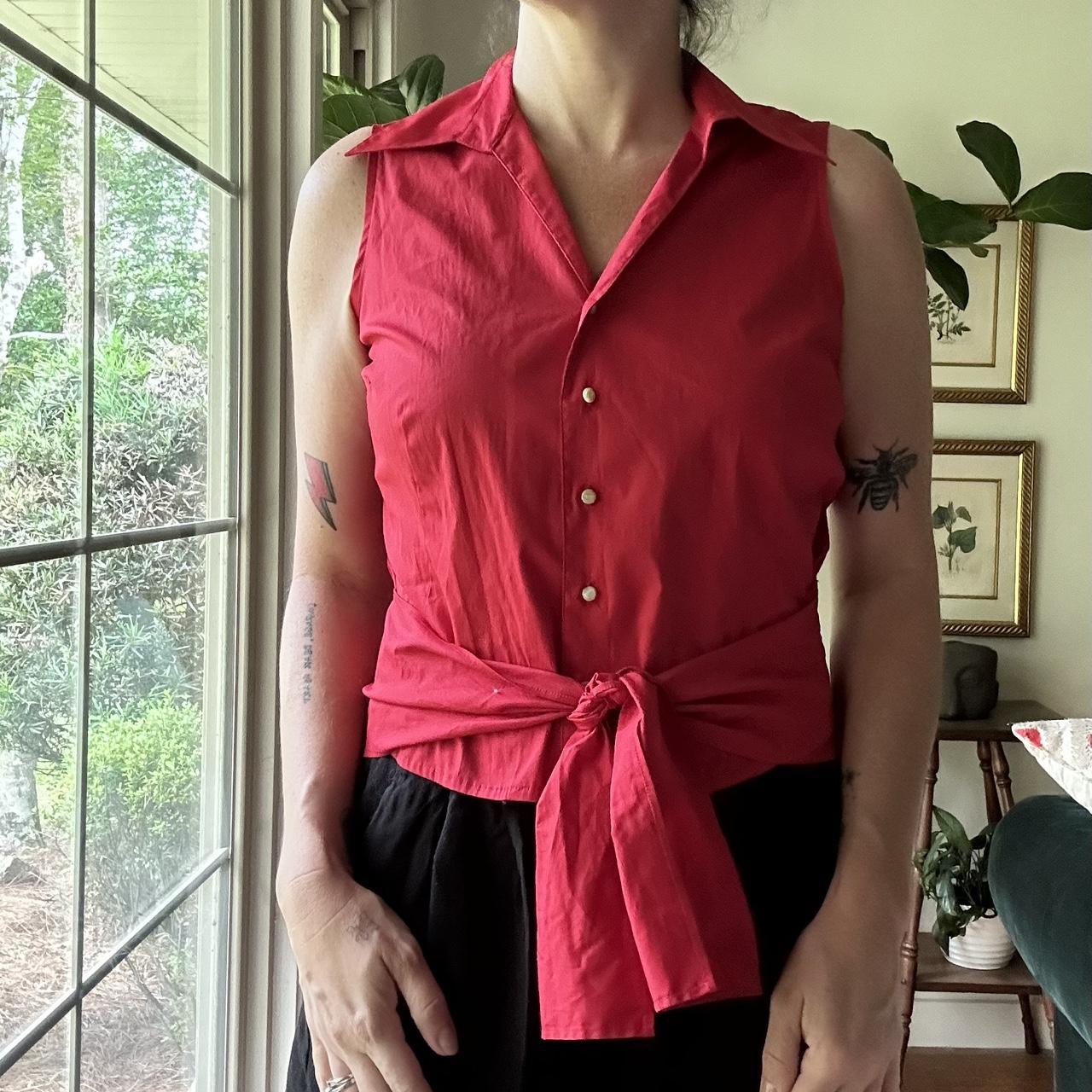 Harrods Women's Red Blouse | Depop