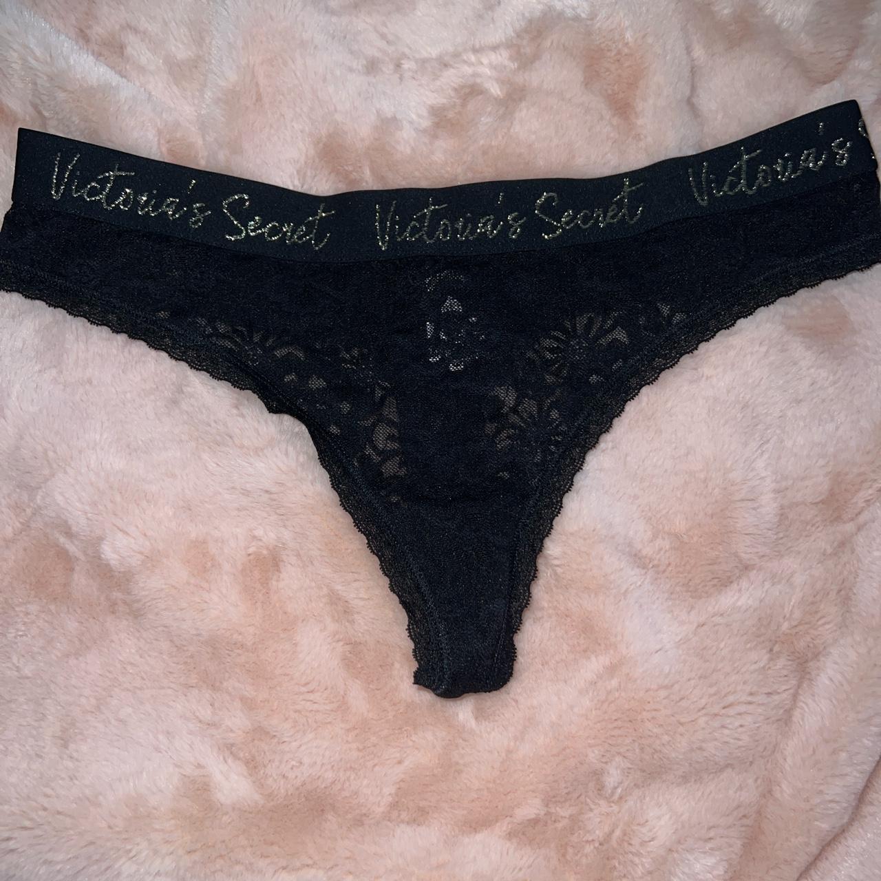 Victoria’s Secret black lace thong Never worn / no... - Depop