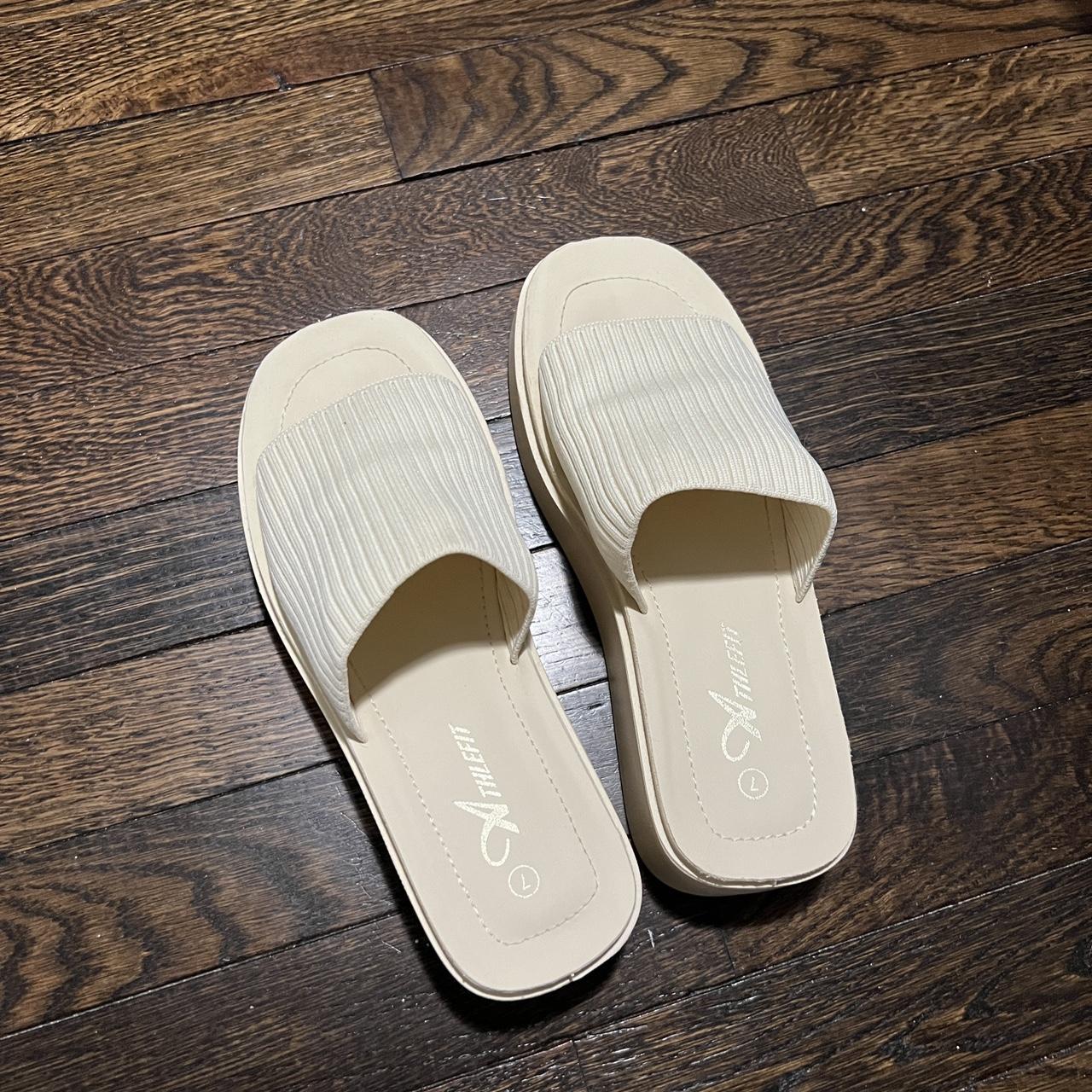 Bone Color Platform Sandal Slides Comfy footbed Not... - Depop