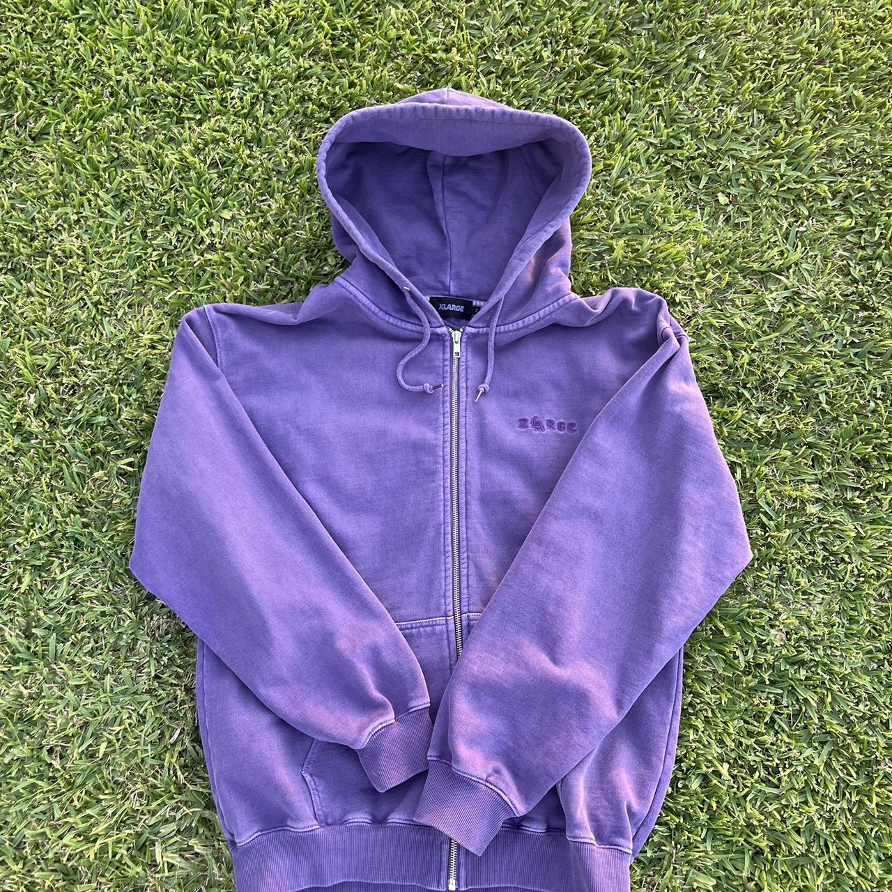 purple zip up hoodie - Depop