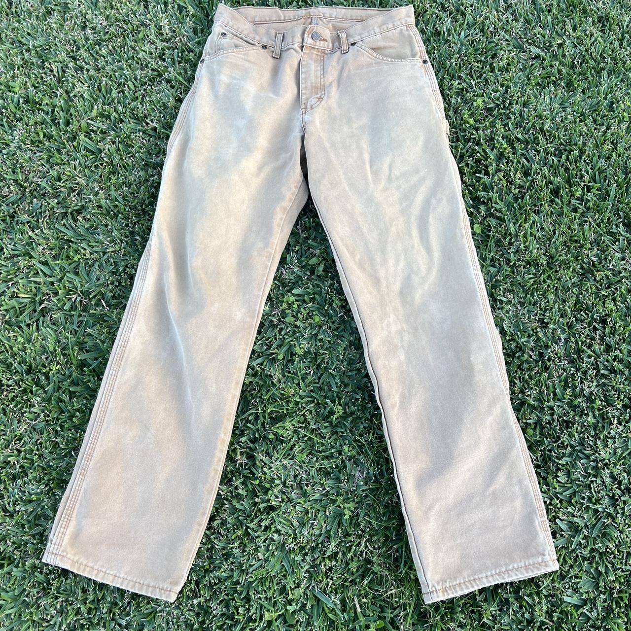 tan dickies carpenter pants 30x30 - Depop